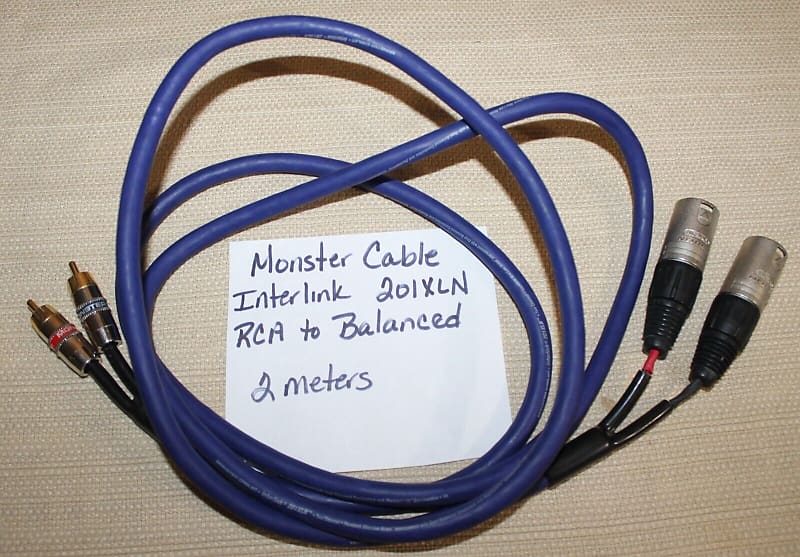Monster Cable Interlink 201XLN RCA to Balanced... 2 Meters | Reverb
