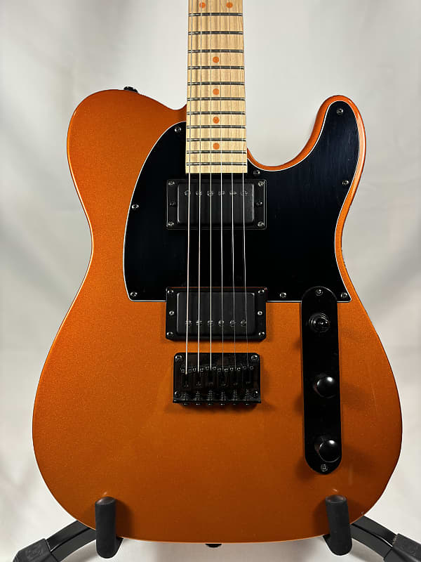 Orange HH Tele with Dimarzio pickups, reverse headstock maple | Reverb