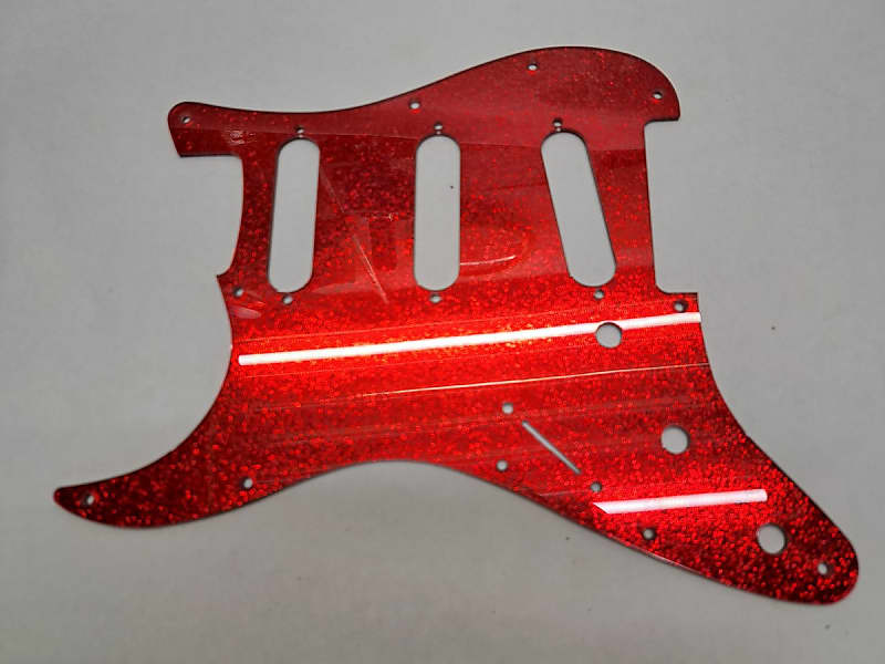 Lefty left handed Red Sparkle Glitter Acrylic Strat | Reverb