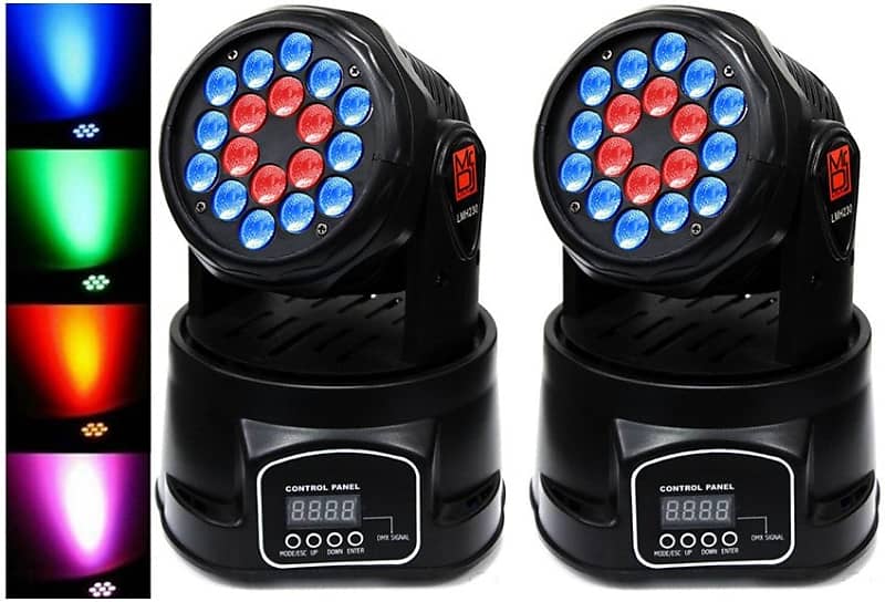 2 MR DJ LMH230 100W RGBW 18-LED Moving Head DJ Light | Reverb