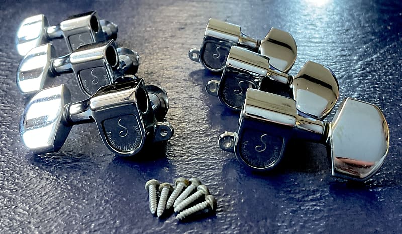 VINTAGE SCHALLER TUNERS - 70'S - CHROME 3+3 MADE IN WEST | Reverb