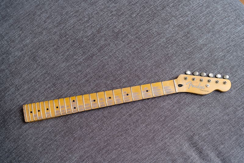 Genuine Fender Lic Relic Telecaster neck Aged Nitro 50's | Reverb