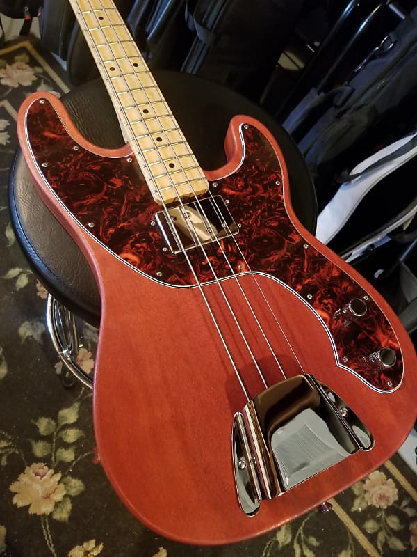 Partscaster 70s Style Telecaster Bass, Red Mahogany | Reverb Australia