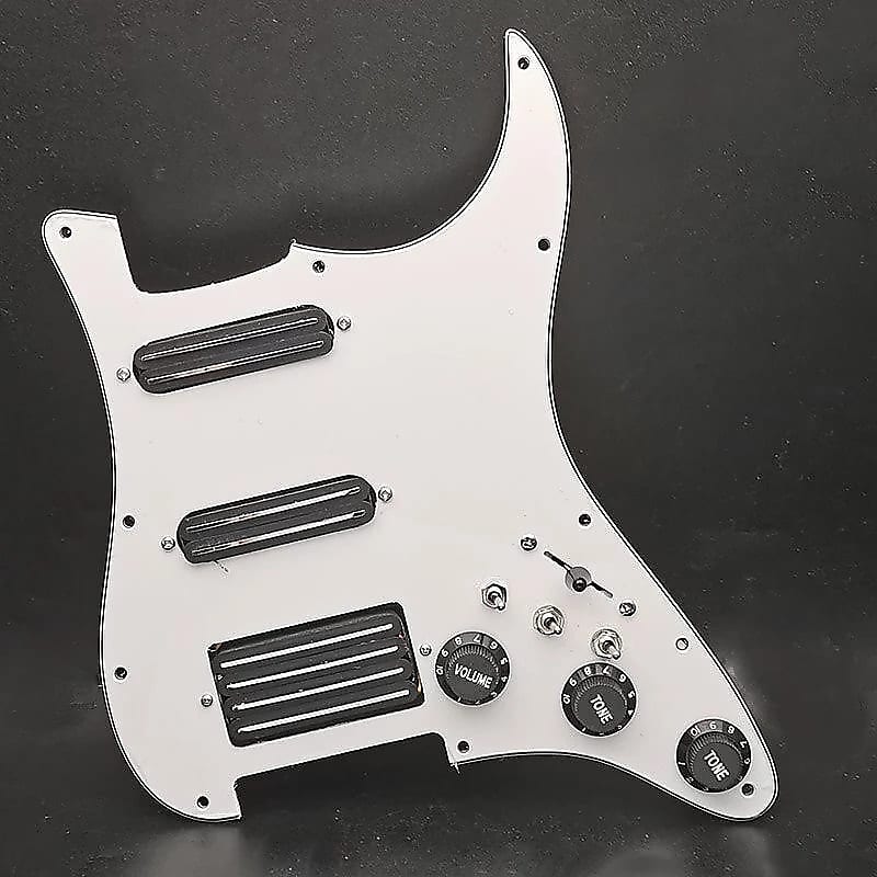 White Strat Style Prewired Guitar Pickguard, Dual Rail | Reverb