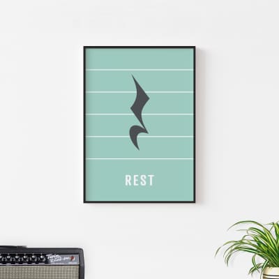 Note Rest Print - Music Notes Poster, Musical Note Art, | Reverb UK