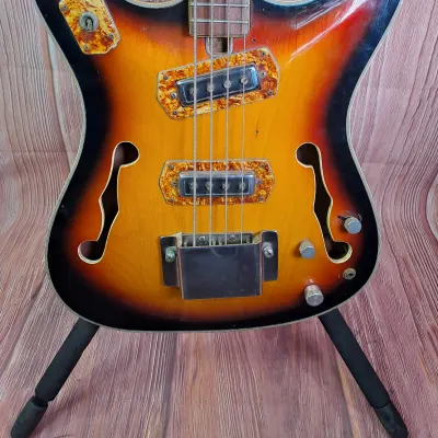 Royal Artist Bruno Bass Guitar 1960s Sunburst | Reverb
