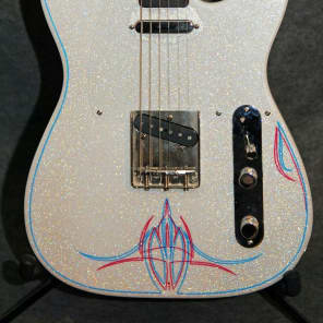 Crook Telecaster 2014 White Sparkle w/ Pinstripe | Reverb