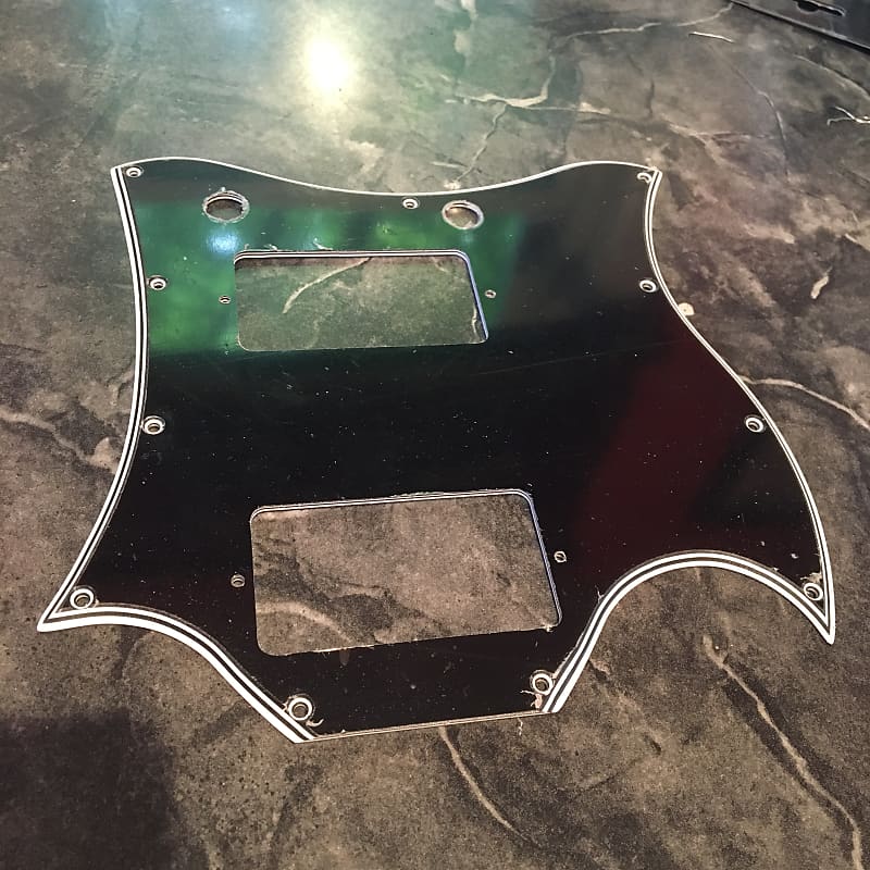 5 ply Wide Bevel Black/White LEFT HANDED Full Face Pickguard | Reverb