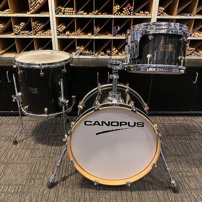 Canopus 3 Piece Neo Vintage M1 Bop Kit - Black Sparkle | Reverb Canada