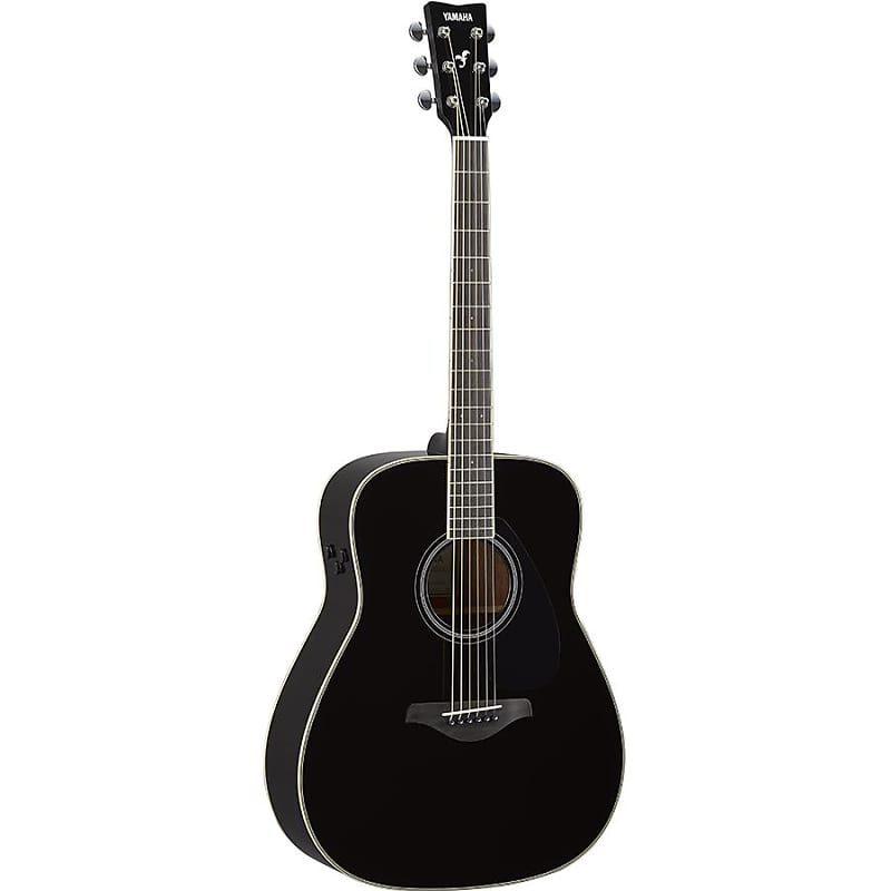 Yamaha FG Trans Dreadnought Black Acoustic Guitar | Reverb