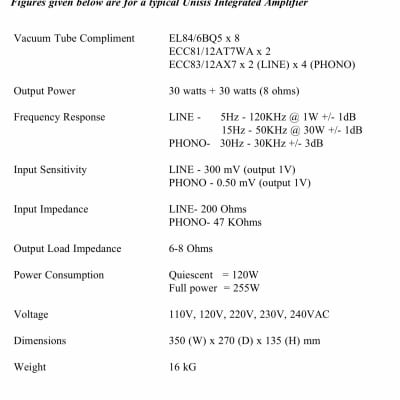Tube Technology Unisis Signature Integrated Amplifier - EL84 | Reverb