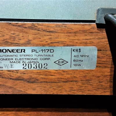 1977 Pioneer PL-117D Turntable | Reverb
