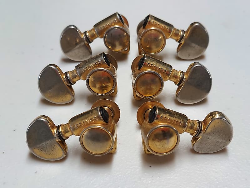 1970s 80s Grover Rotomatics Tuners + Bushings & Washers - 3+3 | Reverb