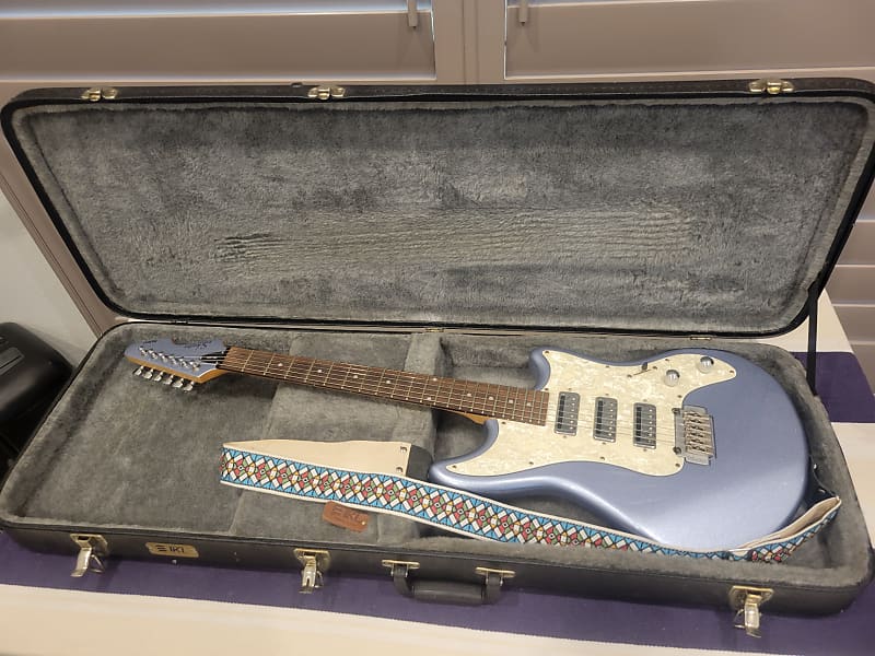 2002 Schecter Diamond Series Hellcat Ice Blue Metallic Color | Reverb
