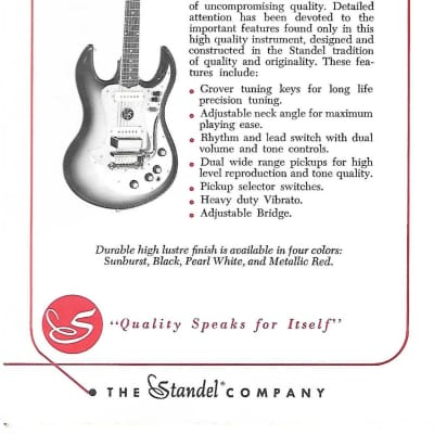 Standel Custom Deluxe Solid Body Electric Guitar (1965), ser. | Reverb