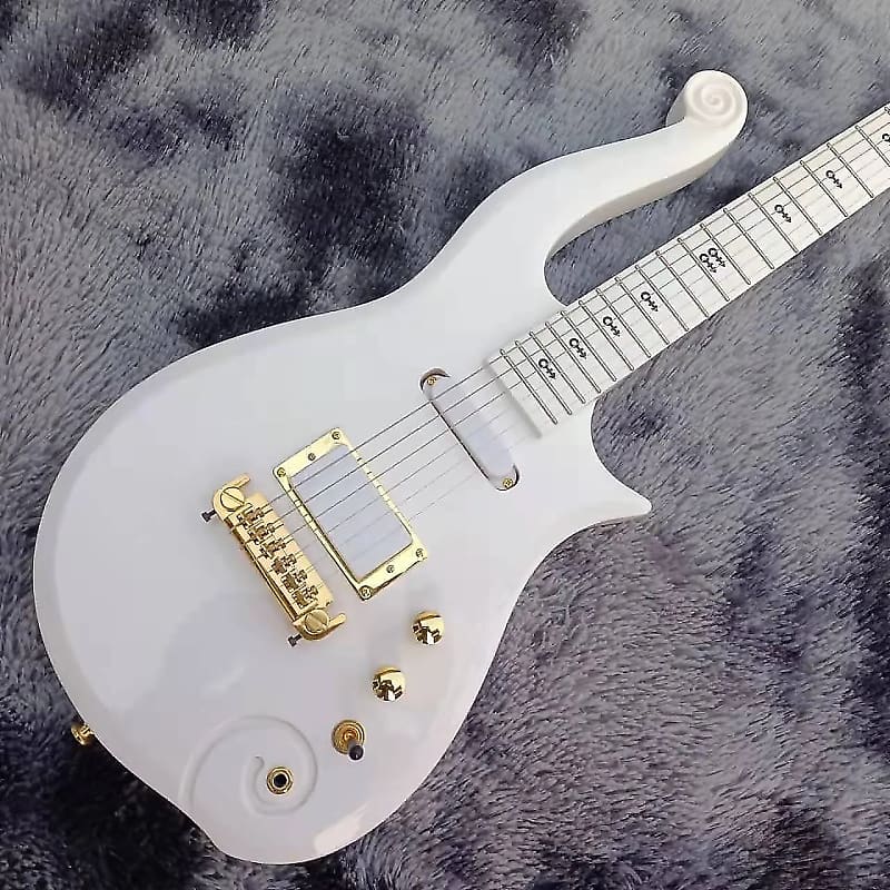 White Custom Made Project Prince Cloud Guitar, Maple Neck | Reverb