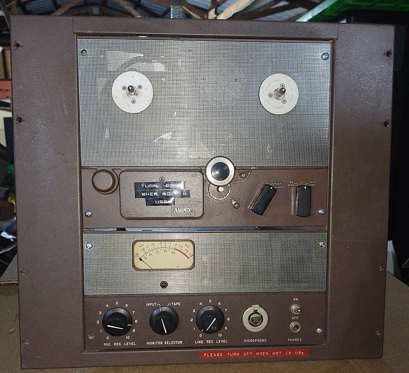 Vintage Ampex 602 tape machine with preamp on rack panel | Reverb