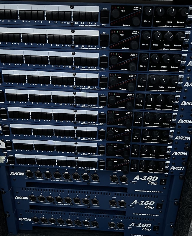 Aviom A-16D Pro A-Net Distributor 3 unit and Aviom A-16R | Reverb