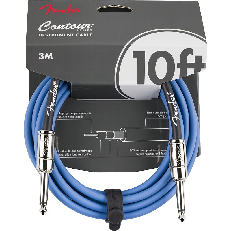 Fender Contour 10' Cable, Lake Placid Blue | Reverb