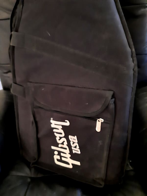 Gibson padded gig bag, used in good condition black w white | Reverb
