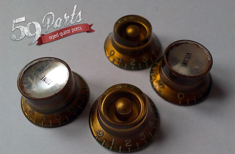 Set of 4 Hand Aged Gibson Les Paul Mismatched knobs, relic, | Reverb