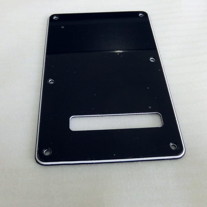 Black Strat Style Guitar Back Plate Tremolo Cover | Reverb