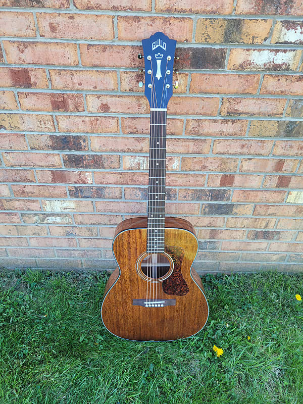 New Guild OM-120 Flattop Acoustic Guitar Solid Mahogany | Reverb