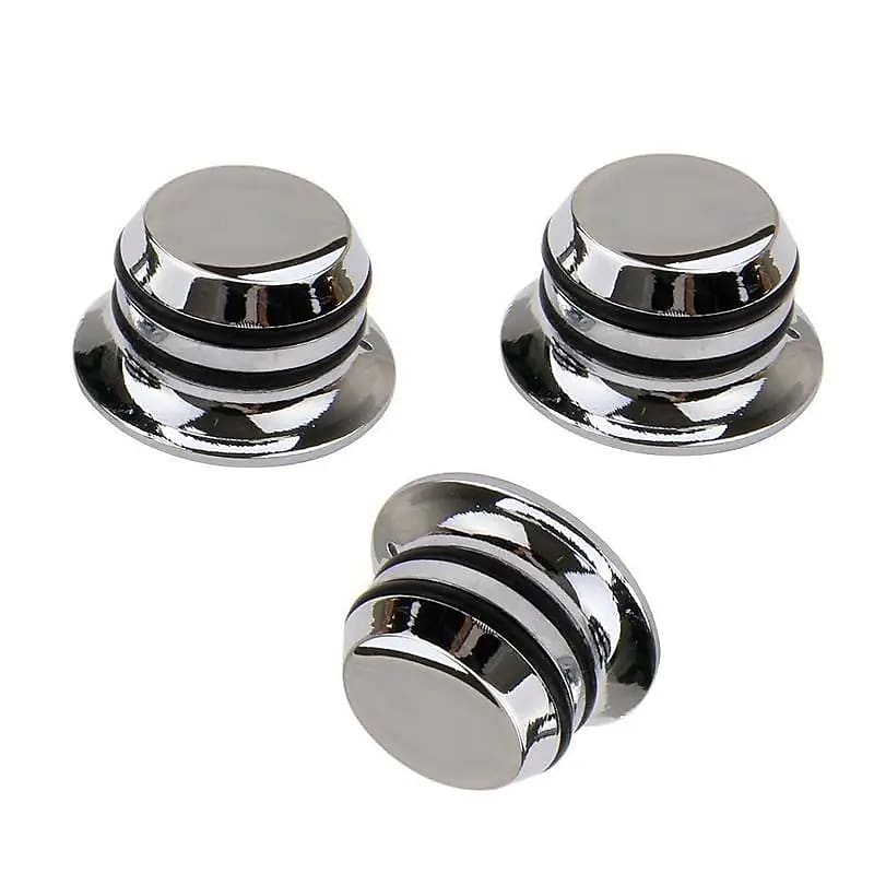 3 Piece Chrome Metal Guitar Volume Tone Control Knobs | Reverb