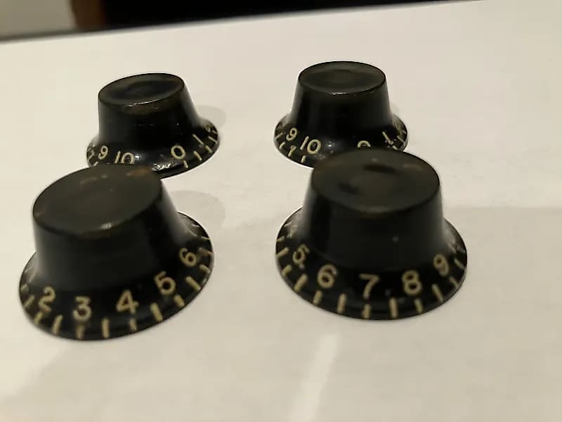 Gibson Vintage 1957 Les Paul black top hat knobs matching set | Reverb