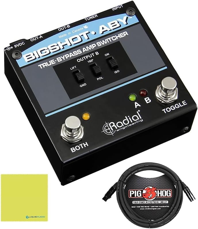 Radial Bigshot ABY True Bypass Switcher Bundle with Pig Hog | Reverb