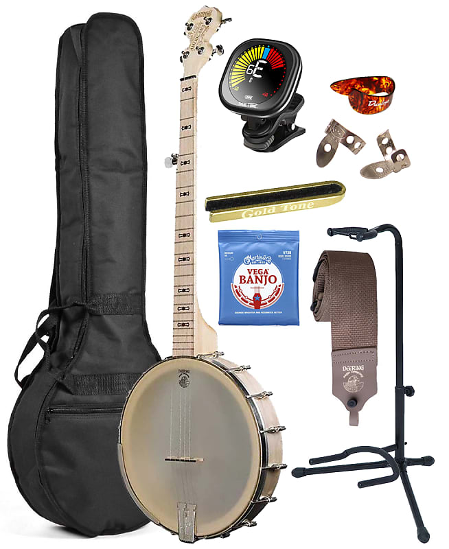 New Deering Goodtime Americana 12" Rim Openback Banjo Package | Reverb
