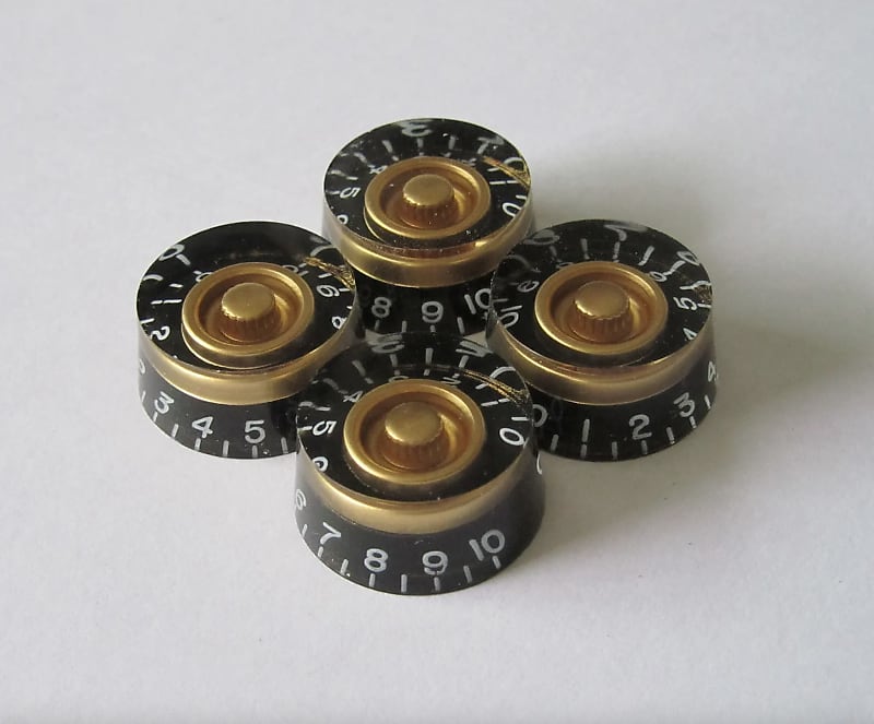 Gold Black Custom Guitar Control Speed Knobs | Reverb Canada