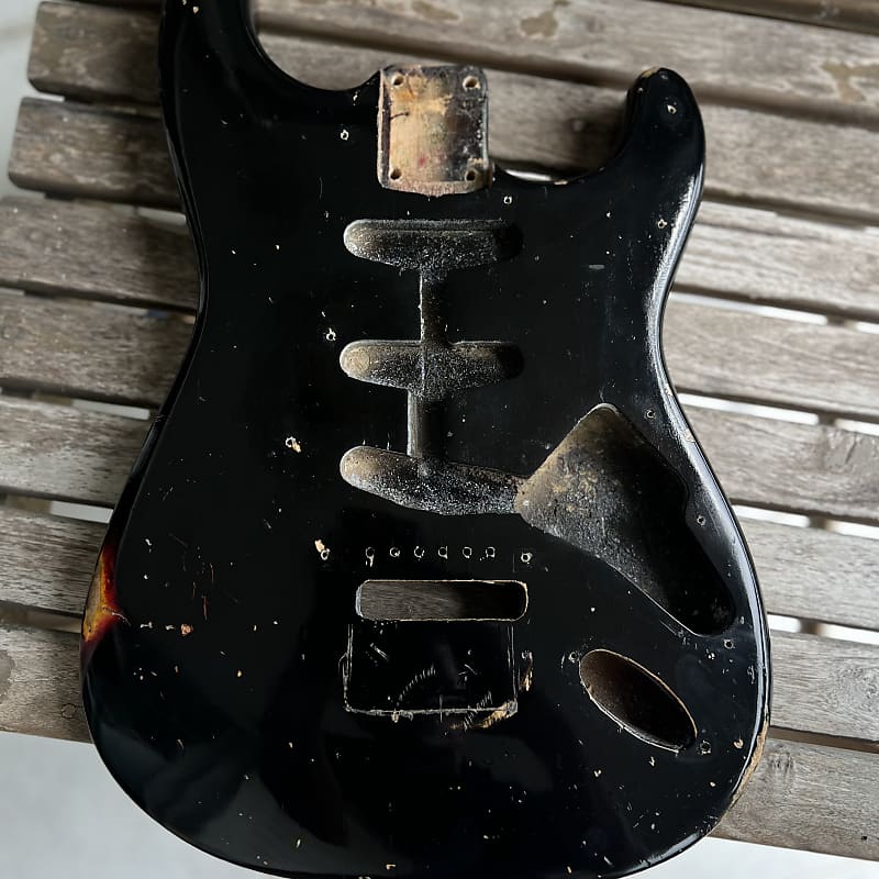 Original 1969 Fender Stratocaster Body Gilmour Black | Reverb Canada