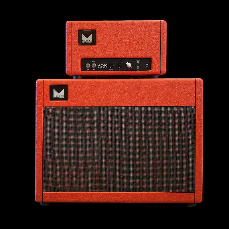 Morgan Custom Red AC40 Deluxe Head and 2x12 Cab | Reverb