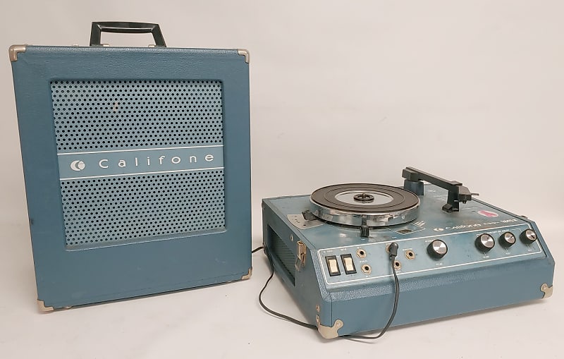 Vintage Califone 1845K Blue Suitcase Record Player for Repair | Reverb