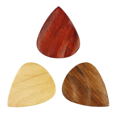 Exotic Wood Plectrum 3 Pick Sampler Pack - Teak, Padauk, & | Reverb