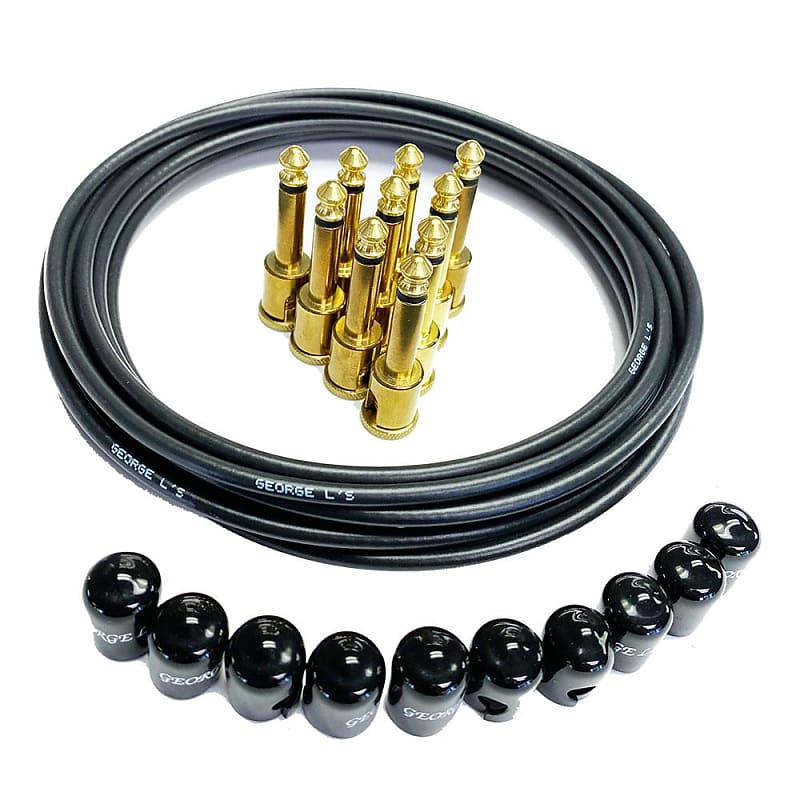 George L's Pedalboard Effects Cable Kit - Black Cable .155 | Reverb