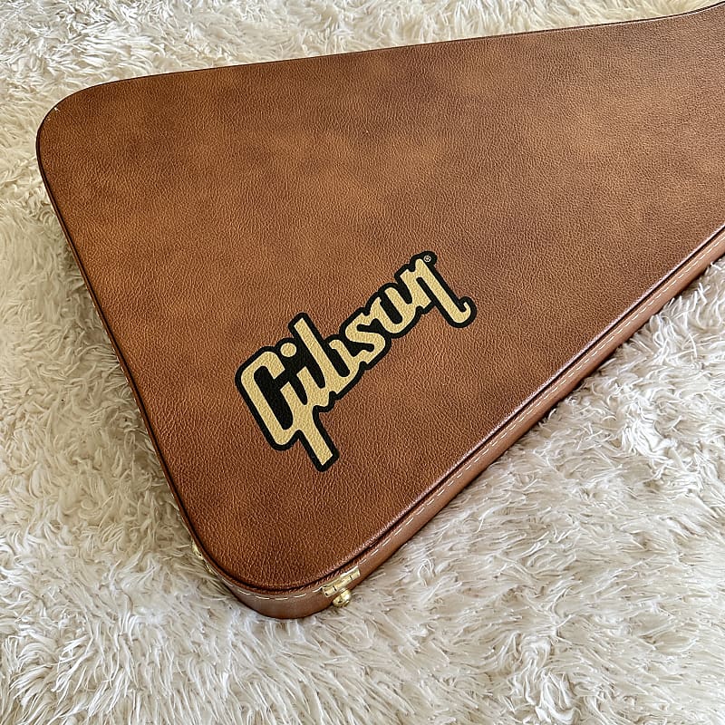 Gibson Flying V Brown Leather Electric Guitar Hardshell Case | Reverb