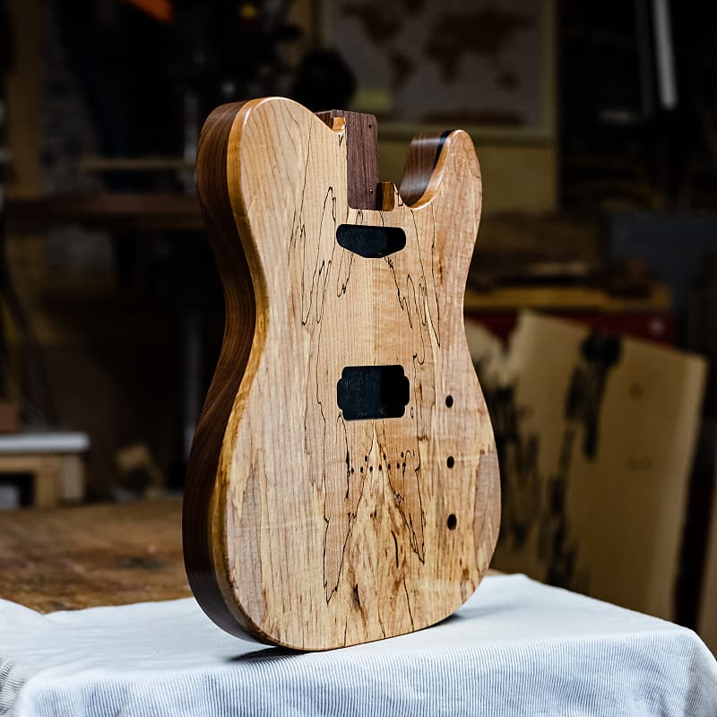 Figured Spalted Maple Tele Body / Maple and Walnut Tele body | Reverb