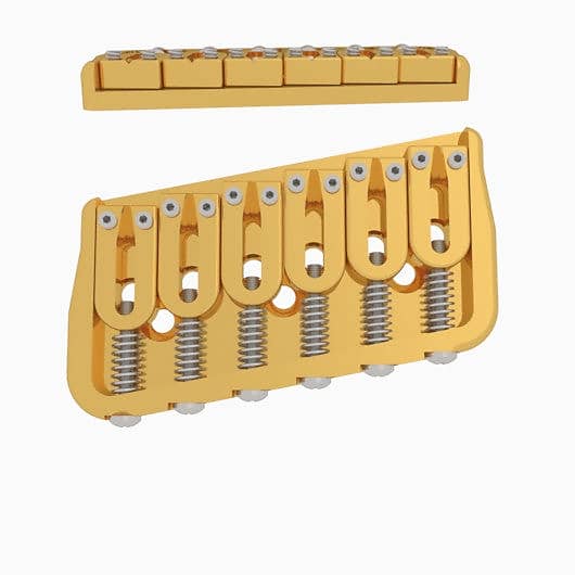 Hipshot 6-String Multi-Scale Guitar Bridge - Gold - .175" | Reverb