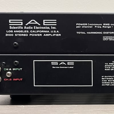SAE 3100 Power Amplifier | Reverb