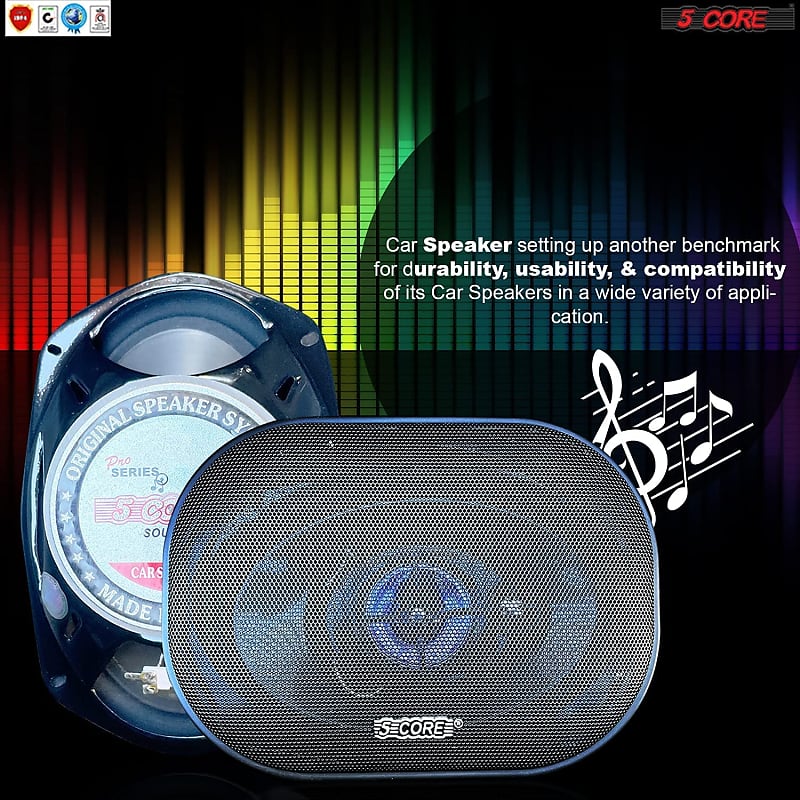 5Core 6X9 Inch Car Audio Coaxial Speaker 3 Way 800W Full | Reverb