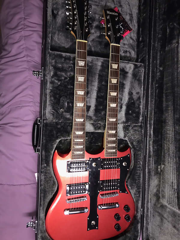 Maestro Double Neck Guitar 2010's Red | Reverb