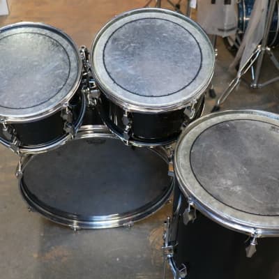 Fibes 4pc Acrylic Drum Set Black Vintage 1970's | Reverb