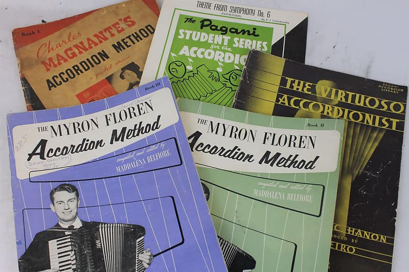 Lot of 5 Used Piano Accordion Method Books - Myron Floren | Reverb