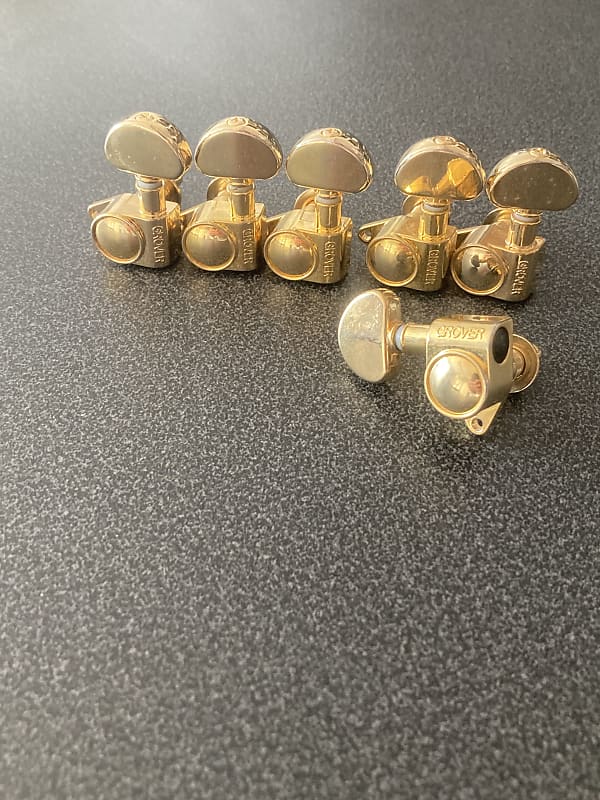 1 set 6 left handed Grover gold tuners luthier repair | Reverb