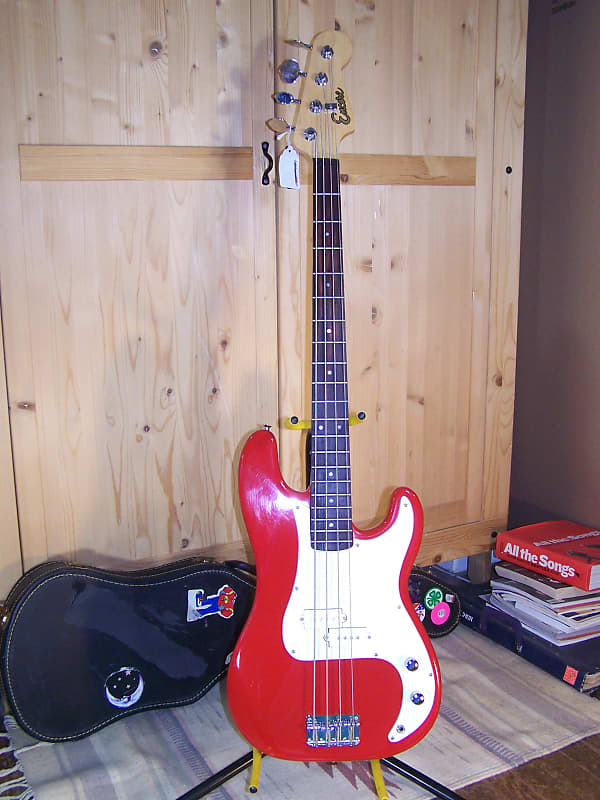 Encore Precision Style Bass Guitar 1980s Red | Reverb
