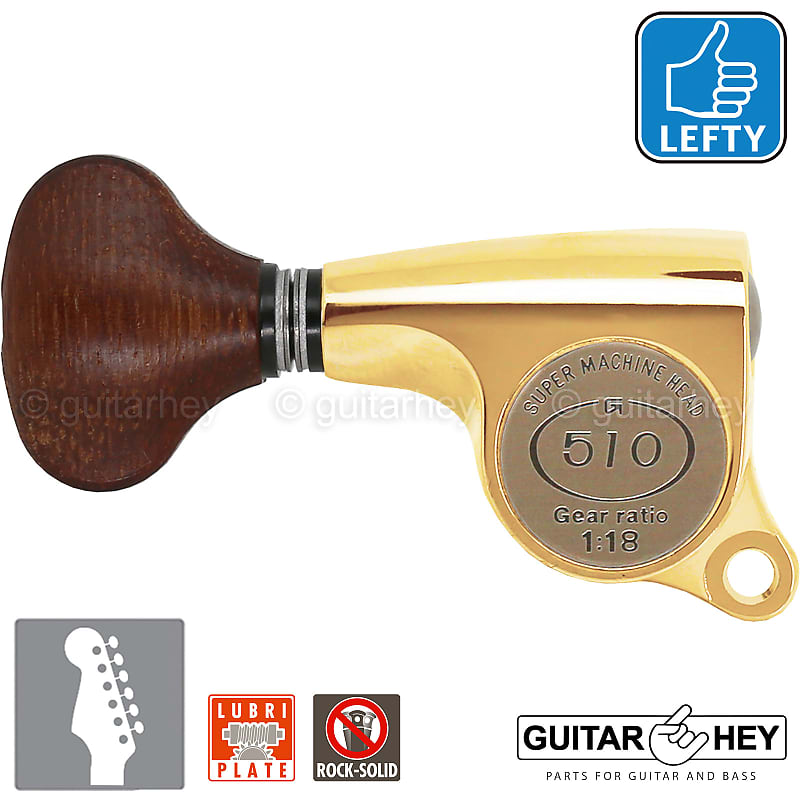 NEW Gotoh SGS510Z-GS5 6 in Line LEFT-HANDED Set Mini Tuners | Reverb