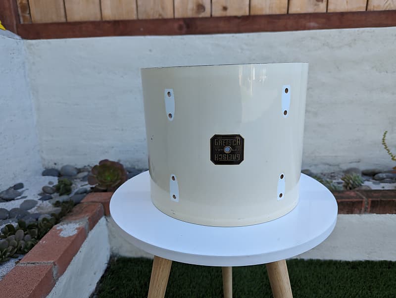 12" 10x12 Gretsch USA Square Badge tom shell Jasper Era white | Reverb