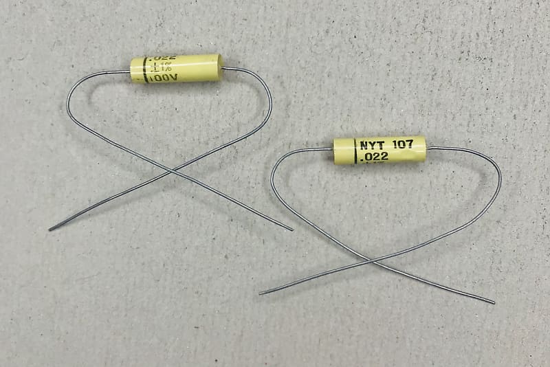 Pair of NYT .022uF 100v Tone Capacitors 1% tol. for guitar | Reverb
